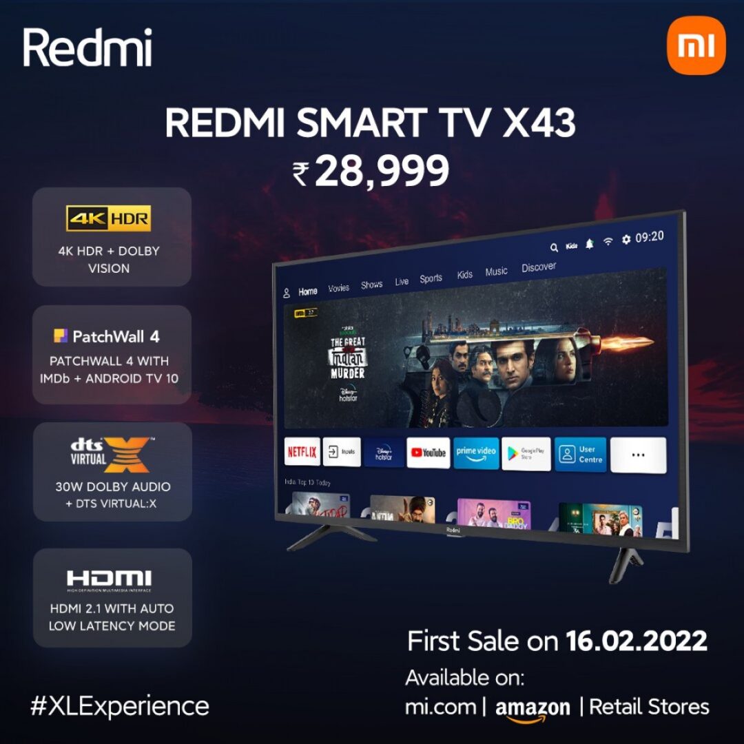 Xiaomi Hadirkan Redmi Smart TV X43 • Jagat Review