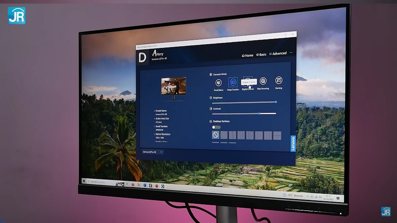 Review Monitor Lenovo L27m-30: Charging Laptop, Mode Portrait/Vertikal ...