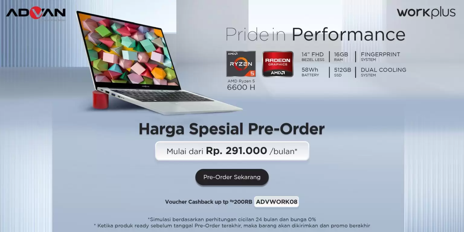Ludes Dalam 8 Hari, Advan Buka Lagi Pre-Order Advan WorkPlus • Jagat Review