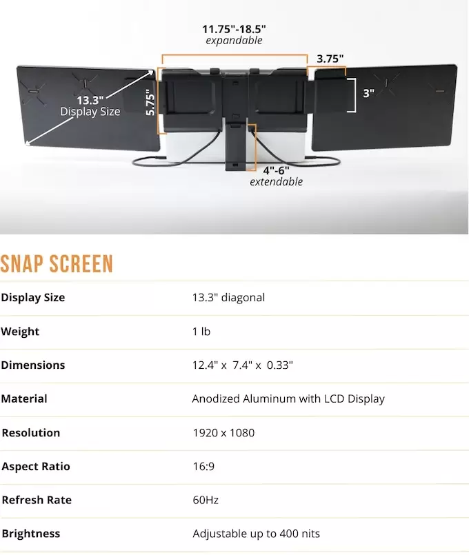 Xebec Snap, Monitor Eksternal Laptop dengan Mounting Unik • Jagat Review