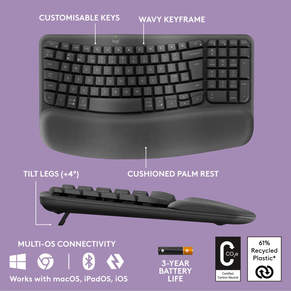 Logitech Umumkan Keyboard Ergonomis Unik Bergelombang, Wave Keys ...