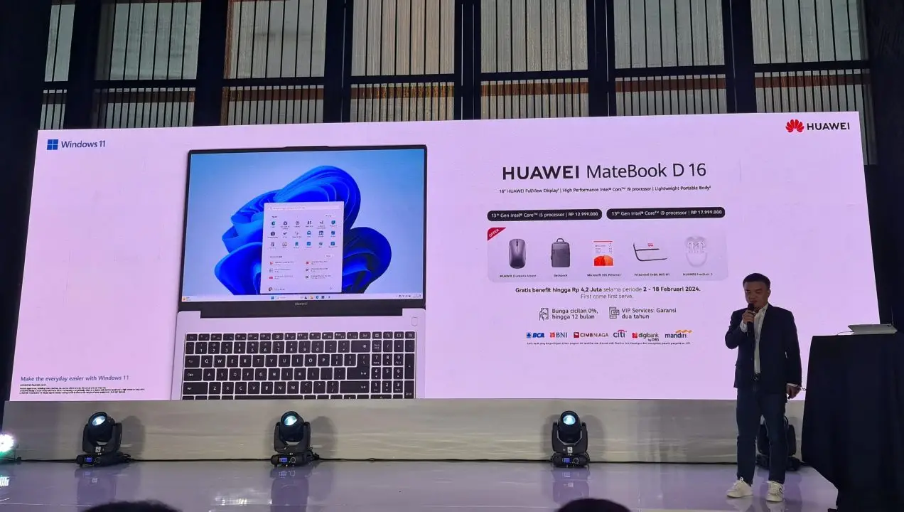 Huawei Matebook D16 (2024) Meluncur, Tipis Kencang dengan Intel Core i9 ...